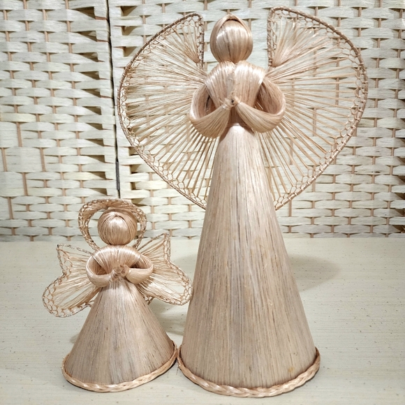 Hand Crafted | Accents | Vintage Corn Husk Angels Handmade In The ...